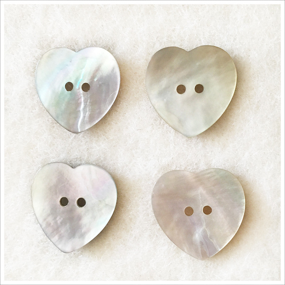 Abalone Heart Buttons – The Gilded Girls™
